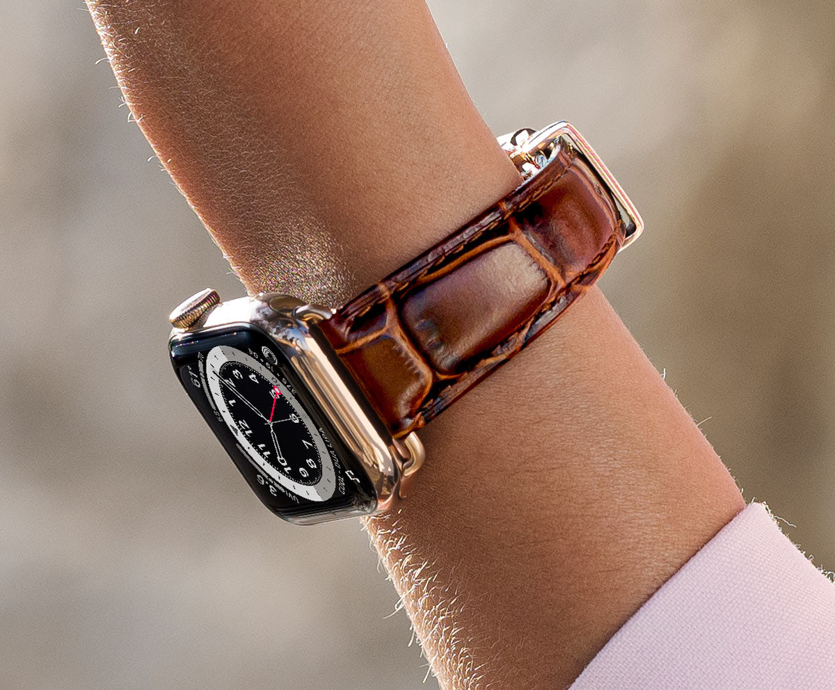 Women's Caiman Series Double Tour Apple Watch Bands | Longvadon – LONGVADON